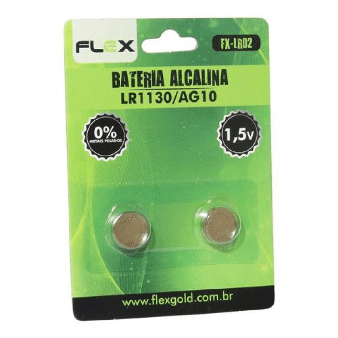 Bateria Lr1130/Ag10 2 Unidades Flex Fx-Lr02 - Mercado do Vale